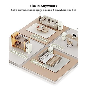 Bodare Retro Mini Fridge with Freezer: 3.2 Cu.Ft Mini Refrigerator with 2 Doors - Small Refrigerator Energy-Saving Compact Refrigerator - Small Fridge for Bedroom Dorm Office Apartment (White)