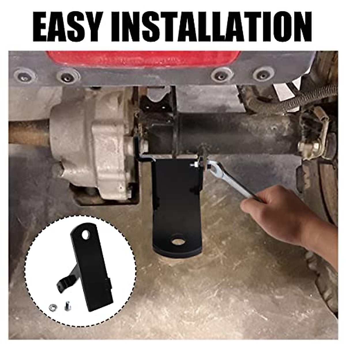 JERBOR Heavy Duty Trailer Tow Hitch for Yamaha Wolverine 350 YFM350 1995-2005, ATV Trailer Hitch Towing Accessories (Black)