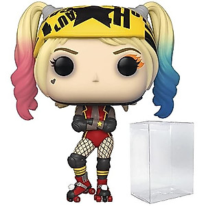 POP Birds of Prey - Harley Quinn Roller Derby Funko Vinyl Figure (Bundled with Compatible Box Protector Case), Multicolored, 3.75 inches