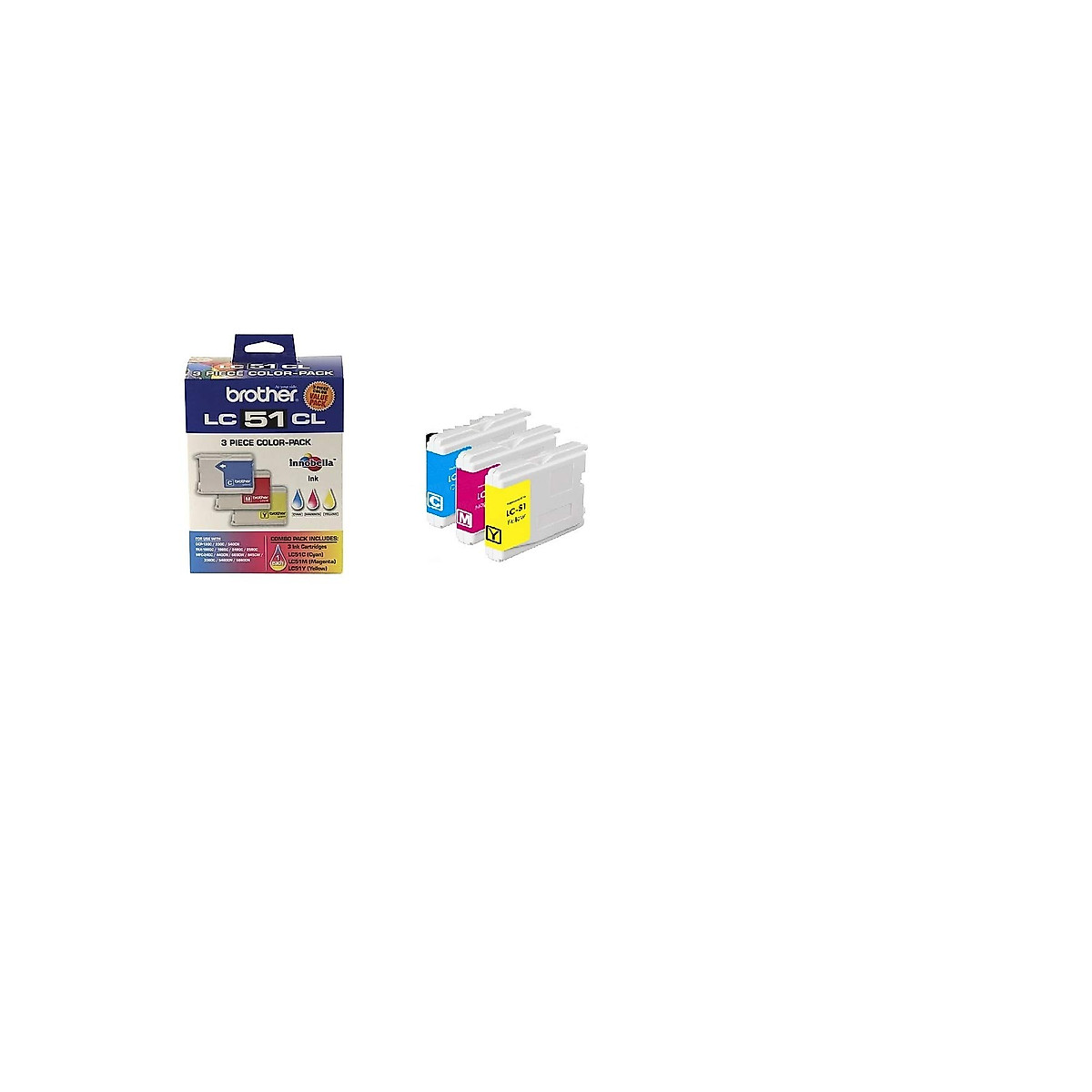 Brother LC-51 Color Ink Cartridge Multipack, Brother LC513PKS