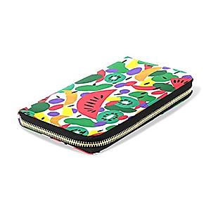 Womens Retro Fruit Pattern Long Wallet & Purse Case Card Holder