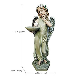 CHRUI Angel Outdoor Garden Decor Statues, 20 inch Solar Outdoor Patio Angel Art Garden Cemetery Decorations Statue for Patio, Lawn, Yard Decoration, Housewarming Garden Unique Gift