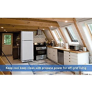 Smad 13.4 cu.ft Gas Refrigerator with Freezer, Propane RV Fridge for RVs, Campers, Off-Grid Cabins, White