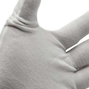 Maydahui 12 Pair White Cotton Gloves 9 inch Extra Large Size for Cosmetic Moisturizing Coin Jewelry Inspection Performance Driving Watch Repair Work Lining