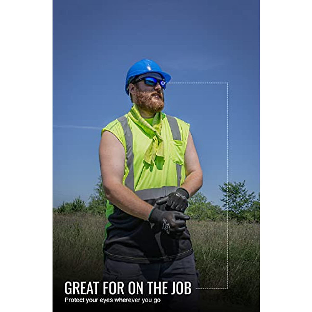 Bullhead Safety Sawfish Polarized Safety Glasses with Performance Fog Technology, Blue Light Glasses with UV Light Protection and Anti-Scratch Coating, Blue Mirror Lenses, Tortoise/Black Frame