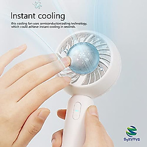 SYXYYYS Handheld Fan,Portable Fan,Handheld Cool Fan, semiconductor cooled, Mini Hand Held Fan, battery-powered rechargeable fan, ideal for office/outdoor/home