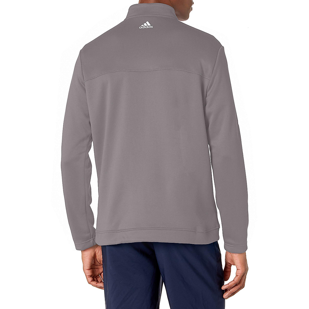 adidas Golf Men's Club Recycled Polyester Quarter Zip Pullover, Gray, Extra Large
