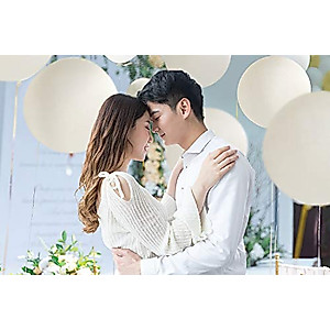36 Inch Latex Round White Balloons(Premium Helium Quality),Giant Balloons for Photo Shoot/Birthday/WeddingParty/Festivals/Event Decorations(12PCS)