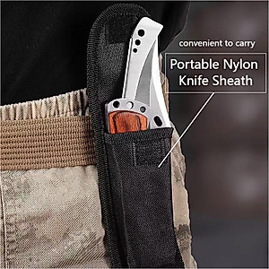 DOOM BLADE Long Blade Pocket Folding Knife - Sharp Survival Work Knives-Foldable Large Knife with Rosewood Handle,Gift for Dad Husband,for Hunting,Hiking,Camping (1 Knife)