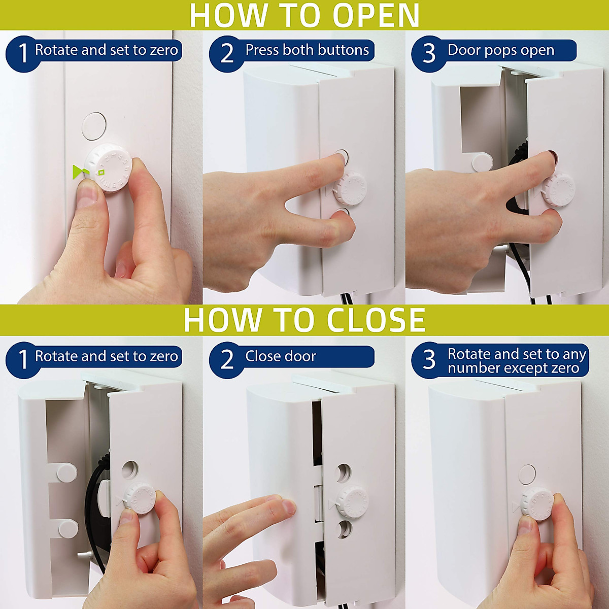 Child Safety Locks (10 Pack) and Outlet Cover Box Bundle. Childproof your house easily!