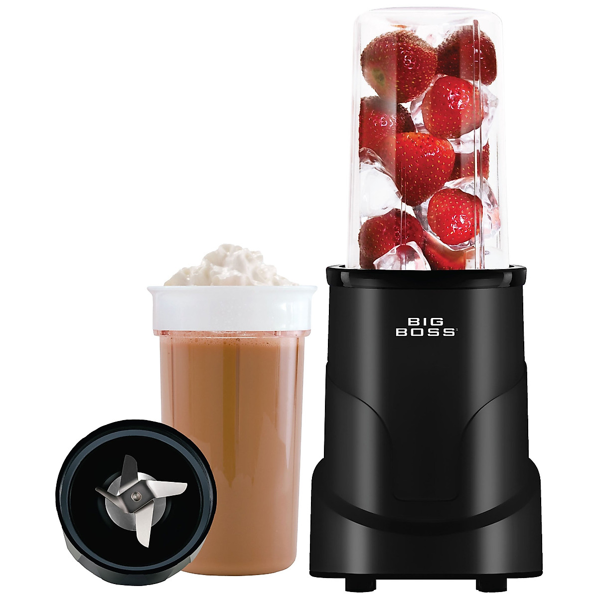 Big Boss 8994 4-Piece Personal Countertop Blender Mixing System, 300-watt, Black