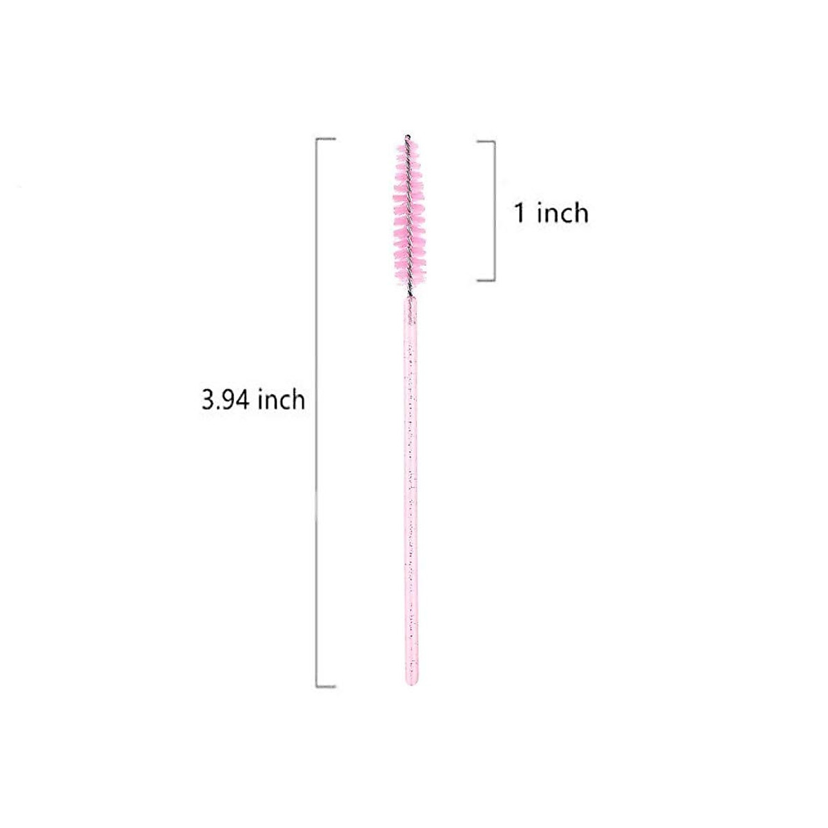 SINEN 50 PCS Disposable Eyelash Brush Mascara Brushes Makeup Brushes Kits for Eye Lashes Extension Eyebrow and Makeup (Crystal Pink)