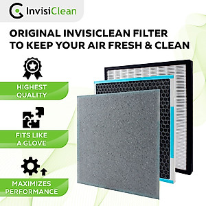 InvisiClean True HEPA/Activated Carbon Replacement Filter - Compatible with InvisiClean Aura IC-5018 and Sensa IC-5120 Air Purifiers
