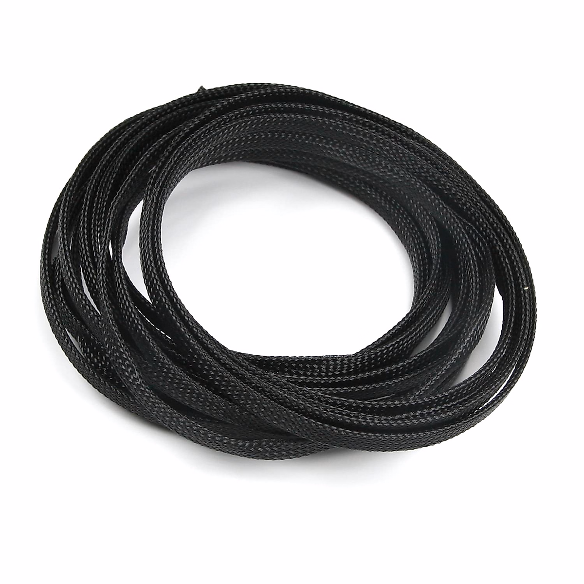 Bettomshin 1Pc 16.4Ft(5m) Cable Management Sleeve, 1/4"(6mm) Width PET Black Cord Protector, Wire Loom Tube Insulated Split Sleeving for USB Cable Power Cord Organizer Video Cable Hider