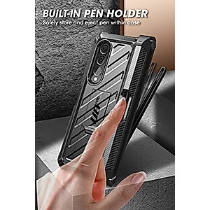 SUPCASE Unicorn Beetle Pro Series Case for Samsung Galaxy Z Fold 3 5G (2021), Full-Body Dual Layer Rugged Case with Built-in Screen Protector & Kickstand & S Pen Slot (Black)