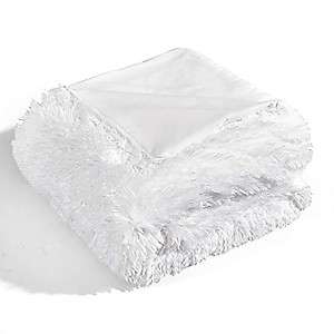 Lush Decor Emma Faux Fur Throw Blanket, 60" x 50", White