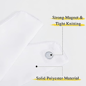 NICETOWN Strong Magnetic Curtain Tiebacks - Modern Simple Style Curtain Ties Backs Holdbacks Holders for Indoor/Outdoor Curtains (White, 18.5 X 4 Inches, Set of 4)