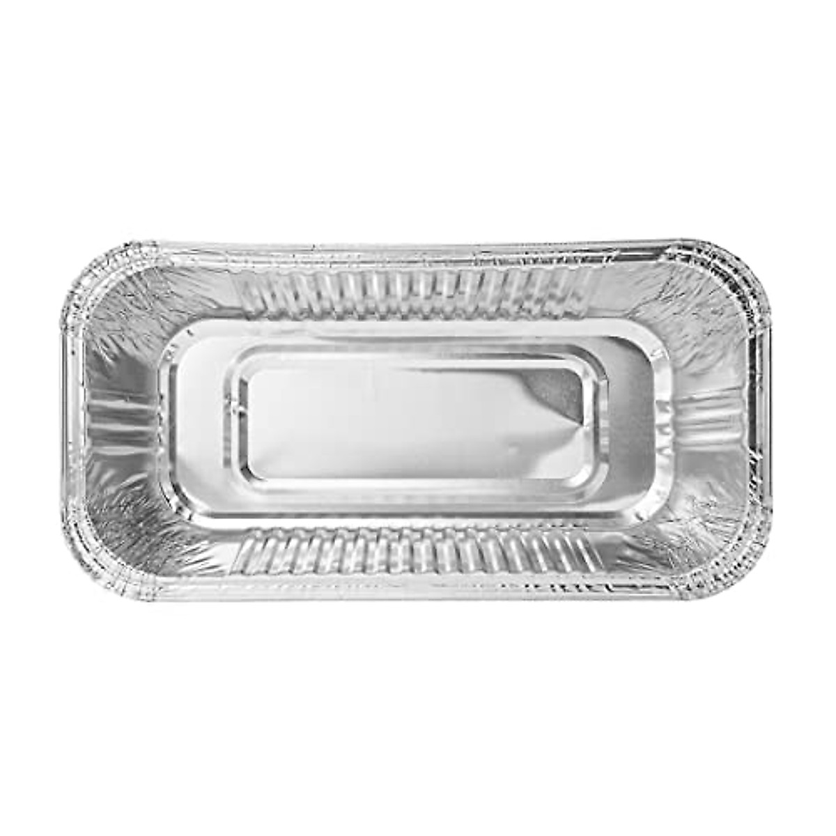 Restaurantware Foil Lux 12.5 x 6.5 Inch Loaf Foil Pans 25 Oven-Ready Foil Trays Lids Sold Separately 1/3 Third-Size 5 LB Silver Aluminum Disposable Baking Pans Freezable