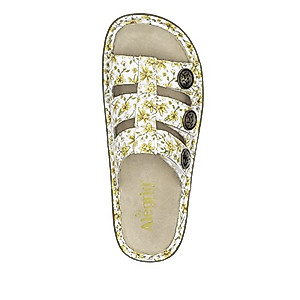 Alegria Womens Viera Daffodil Leather Slide Sandal 8-8.5 M US
