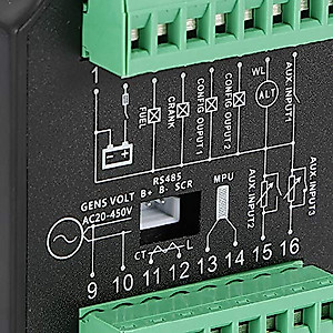 Generator Controller DC20D Genset Controller Automatic Generator Start Controller Module Electronic Diesel Gasoline Engine Generator Controller Micro-Computer Control LED Display