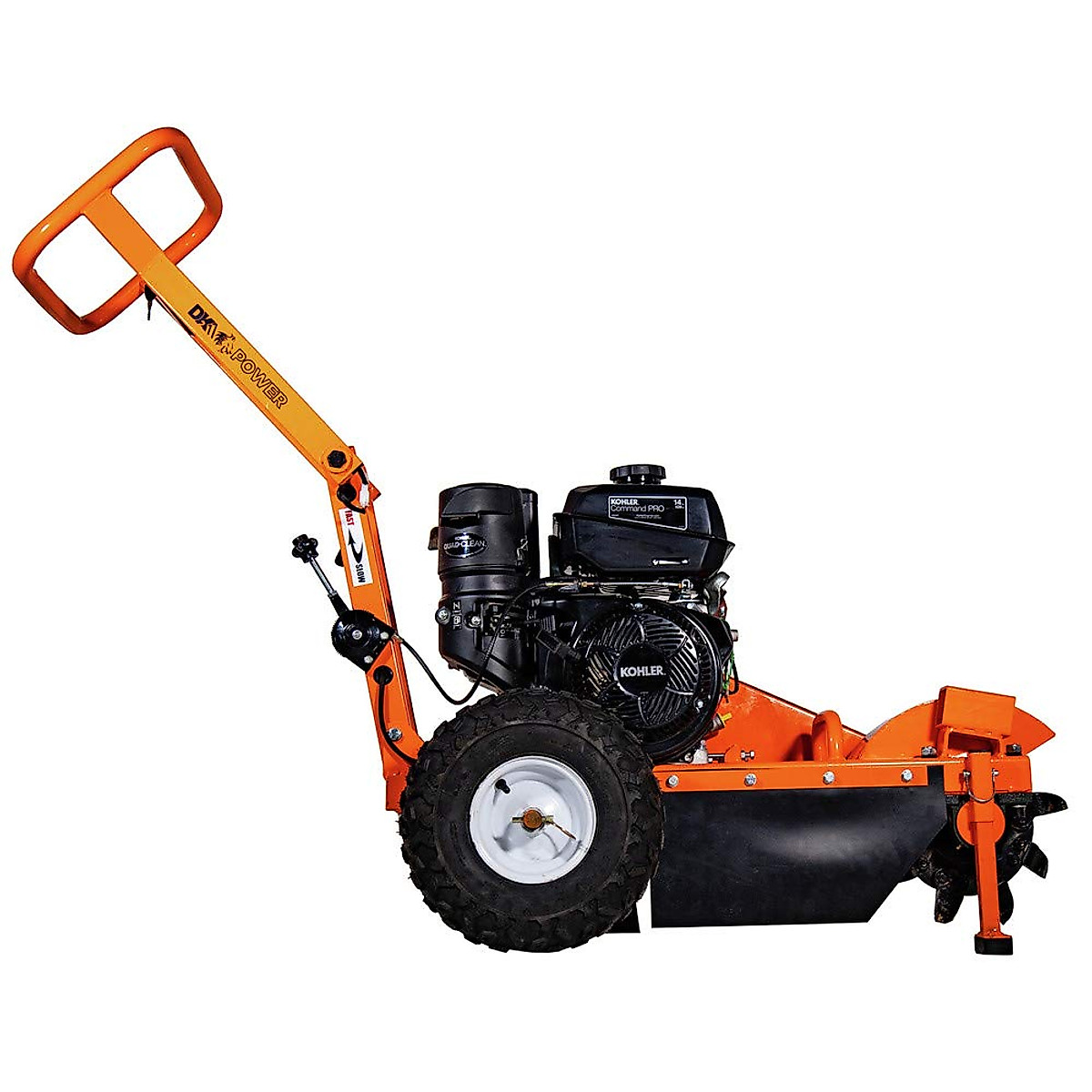 DK2 Power Gas Powered Certified Commercial Frame Stump Grinder Power Tool with 14HP Kohler Motor and Multi-Position Adjustable Bow Handle
