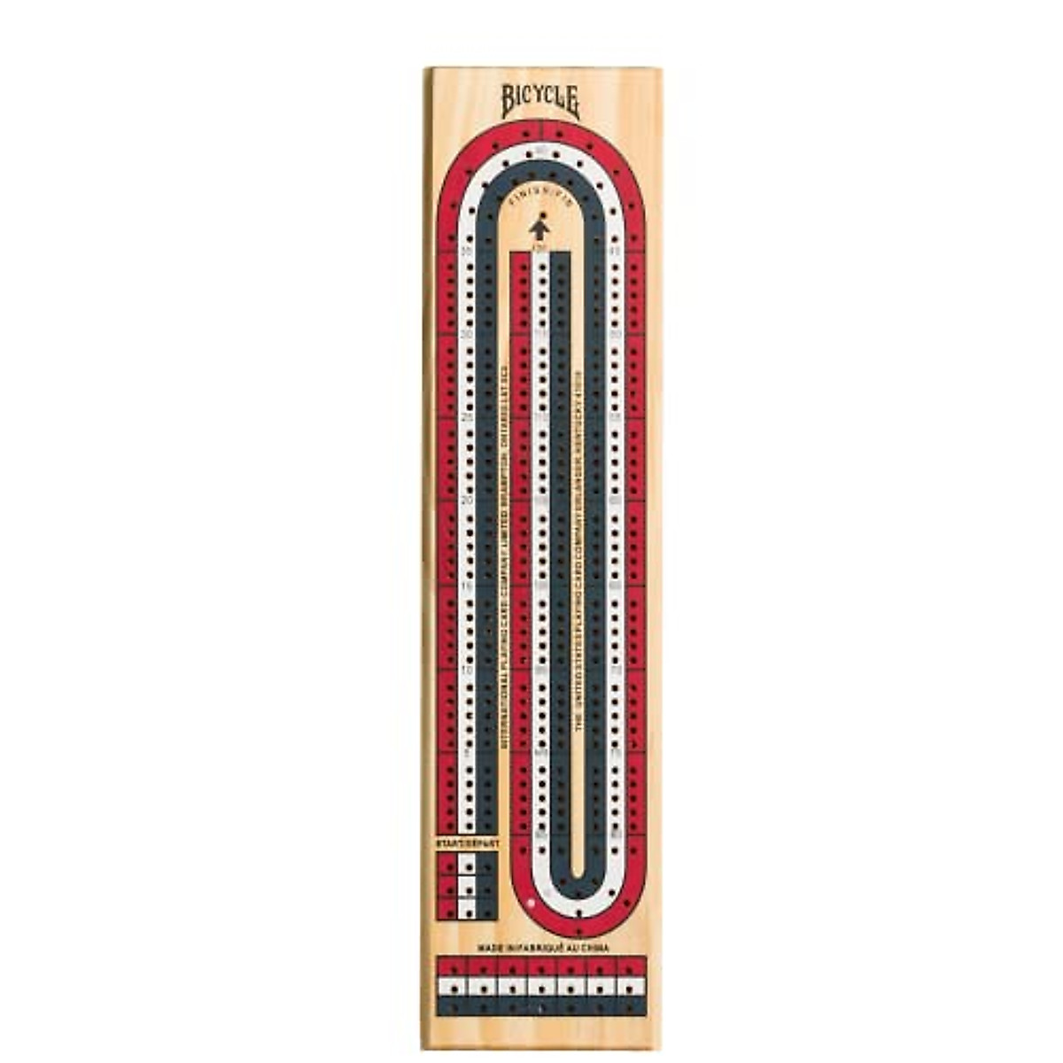 Bicycle 3-Track Color Coded Wooden Cribbage Board Games