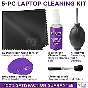 Laptop Cleaning Kit (5 pc) - Keyboard Cleaning Kit - Includes Laptop Screen Cleaner, Air Blower, Brush, Keyboard Gel, and Microfiber Cloth - PS4 Cleaner - Keyboard Cleaner & Computer Cleaner by Altura