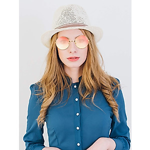 Blulu 12 Pairs 60s 70s Hippie Circle Sunglasses for Women Men Retro Hippie Glasses Round Tinted Lens Sunglasses Pack Vintage Hipster Small Hippie Eyewear for Men Women Masquerade Costumes Party Gifts