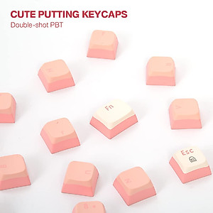 DeLUX 80% Wireless Mechanical Keyboard - RGB Backlit, Hot Swappable 89 Keys, US Layout, Linear, Quiet Yellow Switches, PBT Keycaps - Multi-Device Gaming (KM18-Pink)