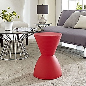 Modway Haste Contemporary Modern Hourglass Accent Stool in Red