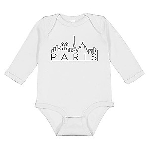 Skyline Paris France Long Sleeve Baby Infant One Piece Bodysuit 18 Months White