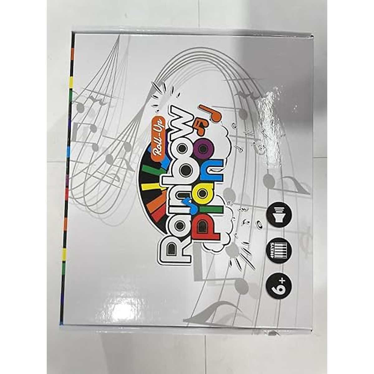 POGOLAB 49 Key Roll Up Keyboard Piano, Portable Digital Electric Foldable Piano Keyboard, Rechargeable, 8 Tones, 6 Educational Demo Songs, for Beginners Gift (Rainbow)