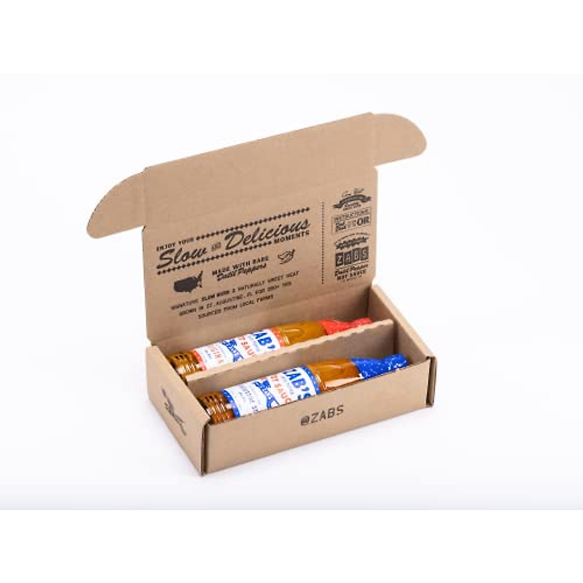 Zab's Original and St. Augustine Style Hot Sauce 2-Pack Bundle, Classic Hot Sauce Set, Signature Slow Burn from Rare Datil Peppers, Gift for Hot Sauce Lovers, Food Lovers and Home Cooks, GF/Vegan, Made in USA, (6 Fl. Oz., 2 count with Vintage Design Kraft