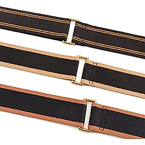 HUADEK Purse Strap Replacement Crossbody Handbag Stripe Wide Adjustable (Black & Brown-bag Strap)
