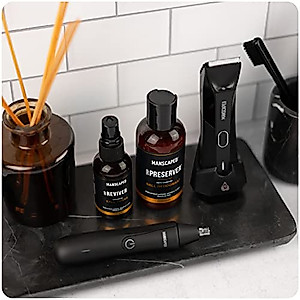 MANSCAPED® Grooming Essentials 4.0 Includes The Lawn Mower™ 4.0 Electric Groin Trimmer, Weed Whacker™ Nose Hair Trimmer, Crop Preserver™ Ball Deodorant, Crop Reviver™ Spray Toner, Shed Toiletry Bag