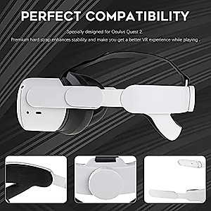 Mogzank VR Headband for Quest 2, Replacement for Elite Strap Clock Button Adjustable Non-Slip Head Strap VR Accessories