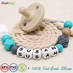 Personalized Rose Stroller Clip with Name (Pink)