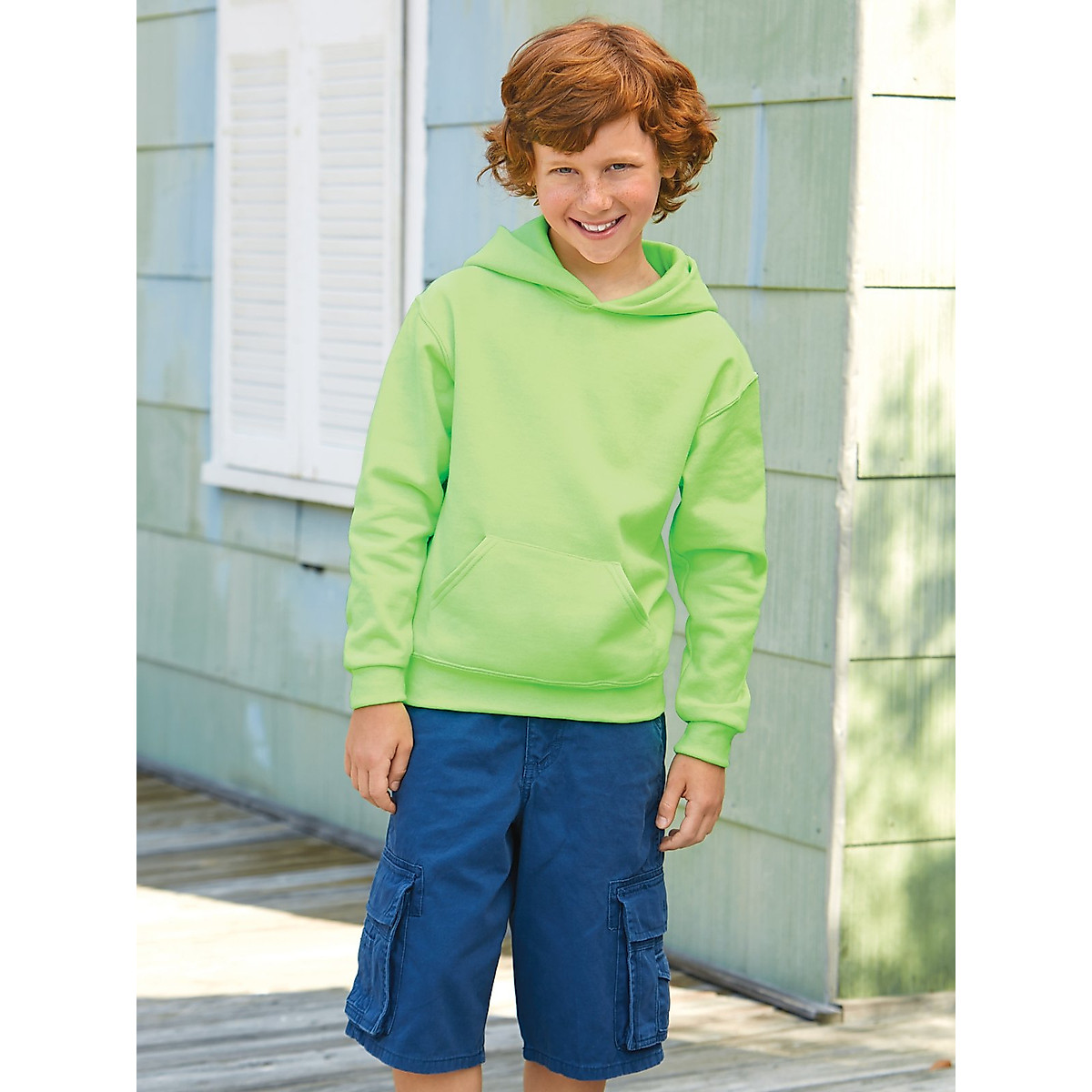 Jerzees 996Y Youth NuBlend Hooded Pullover Sweatshirt, Scuba Blue, Small