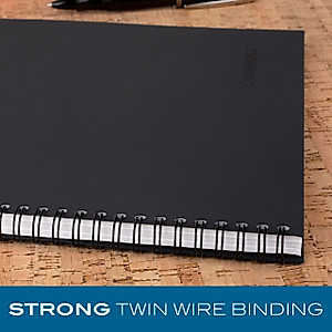 Cambridge Notebook, Business Notebook, 7-1/4" x 9-1/2", 80 Sheets, Ruled, Action Planner, Flexible Cover, Wirebound, Gray (06122)