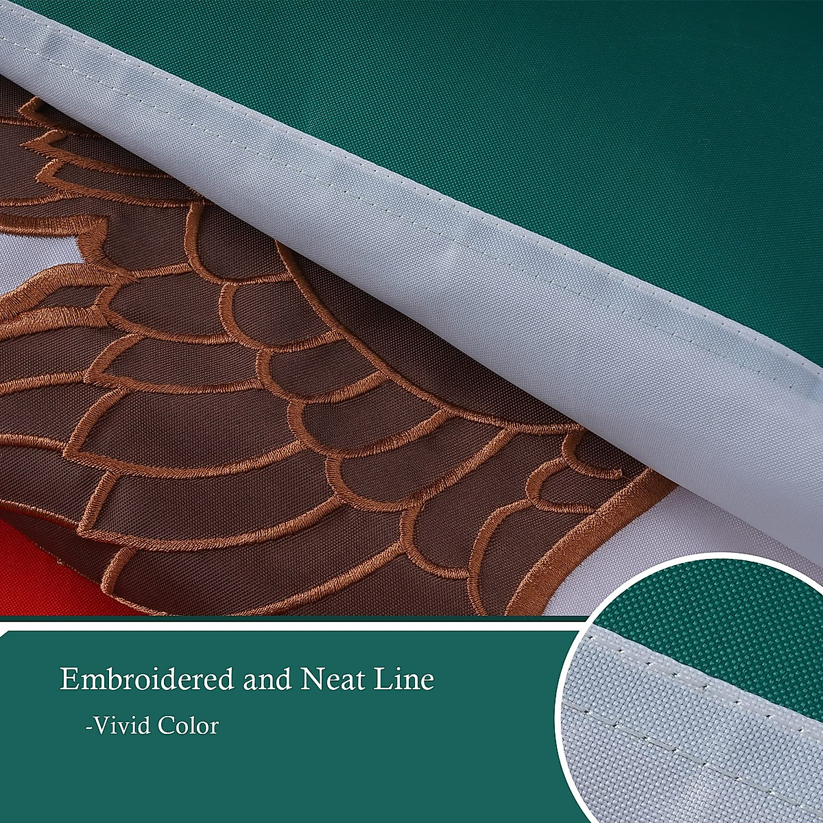 Bradford Mexican Flag 12x18 inch, Embroidered Mexican Boat Flags Bandera de Mexicana Mexico for Outdoor, Small MX Flags of Mexico with 2 Brass Grommets Decoration