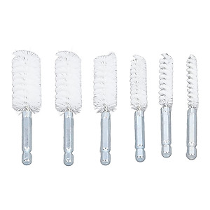 6PCS Hole Cleaning Brushes Bore Brush for Drill Twisted Wire Cleaning Brush Power Drill Cleaning Wire Brush with 1/4in Hex Shank for Power Drill Impact Driver (Nylon (White)) ﻿