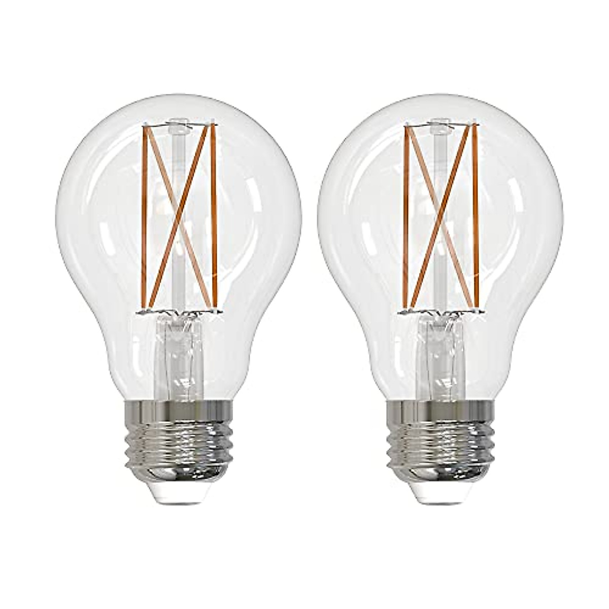 Bulbrite Pack of (2) 8.5 Watt Dimmable Clear Filament A19 Medium (E26) LED Bulb - 850 Lumens, 3000K, and 90 CRI