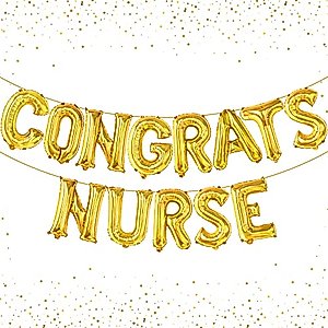 Congrats Nurse Balloons,Gold - Nurse Graduation Decorations | Congrats Nurse Party Decorations | Nurse Graduation Party Supplies | Nurse Graduation Balloons for Nurse Graduation Party Decorations 2023