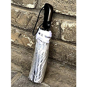 HappyGo Clear Umbrella,10 Ribs More Wind Resistant, Size 47''/120cm 1~2 People Available,Lengthening Handle 10cm,High Strength Fiberglass Ribs,Thick Umbrella Cloth,Auto Open Close, Travel Umbrella