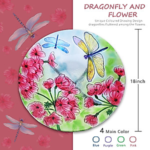 MUMTOP Bird Bath-Bird Baths for Outdoors - Dragonfly Large Bird Bath Bowl with Metal Stand, Glass BirdBaths for The Garden Lawn Yard Decor