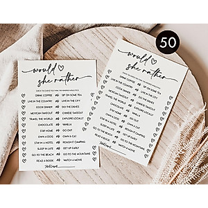 All Ewired Up 50 Would She Rather Game (50-Cards) Fun Baby Bridal Shower Birthday Party Game Activity, Gender Neutral Boy or Girl, Minimalist