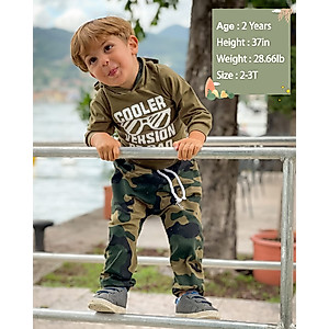 ZOEREA Toddler Baby Boys Clothes Letter Printed Hoodie Sweatshirt Tops+Camouflage Long Pants 2PCS Outfits Set