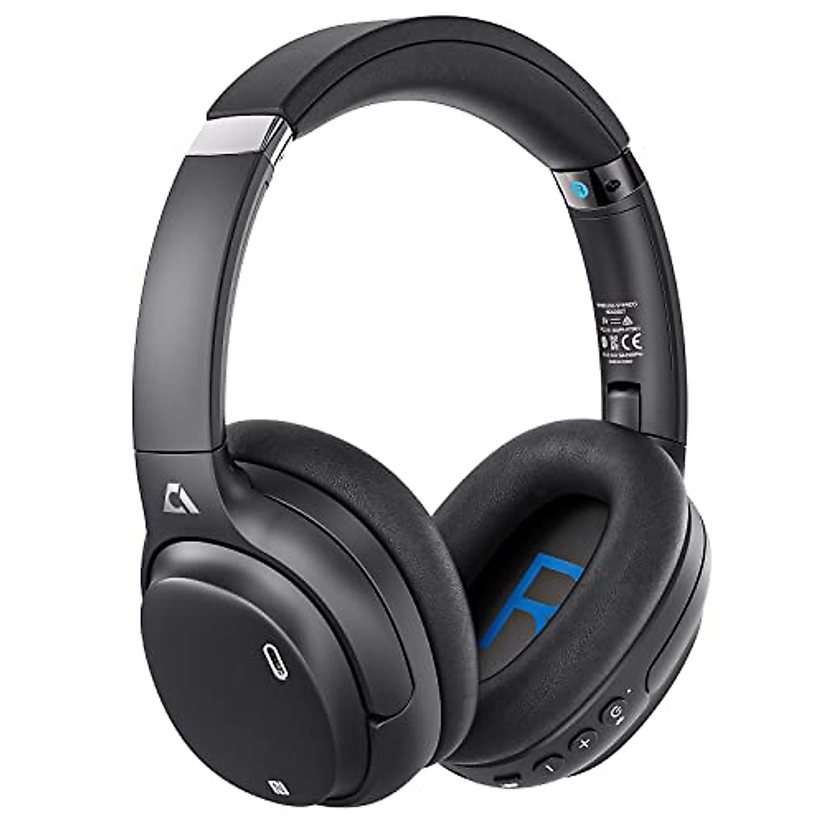 Ankbit E600 Bluetooth Headphones Over The Ear with AptX HD&Low Latency, 60H Playtime Headphones Over Ear with Active CVC 8.0 Call Noise Reduction Built-in MIC and Voice Assistance for Travel and Home