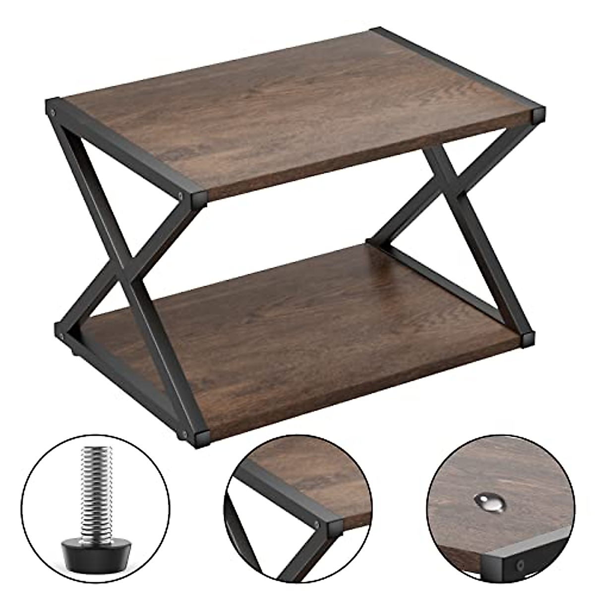 Makigahara Home Printer Stand for Desk, Desk Shelf Organizer Wood, Desktop Organizer with Anti Skid Pads, 2 Tiers Desk Organizers and Storage