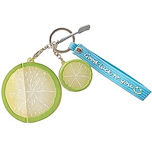 Silicone Case for Airpods Pro, Cute Lemon Pineapple Fruit Crab Protective Soft Rubber Cover Skin with Anti-Lost Keychain (Lemon Case 2)